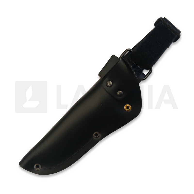 Rokka Korpisoturi knife, black, leather sheath | Lamnia